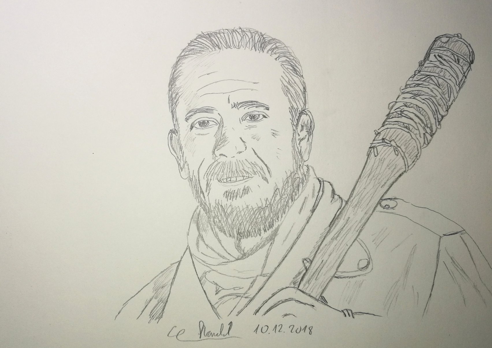 Drawing: „The walking dead – Negan und Lucille“ – Lineart – Harald Elsen